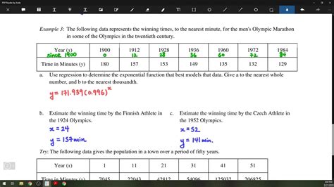 7 3 modelling data using exponential functions youtube