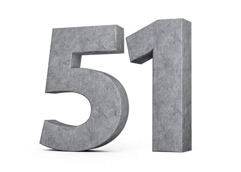 Premium Photo 3d Concrete Number Fifty One 51 Digit Made Of Grey