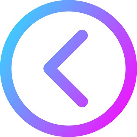 Left Arrow Direction Line Icon In Gradient Colors Interface Signs