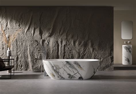 Premium Marble Texture Solid Surface Bathtub The Perfect Blend Of