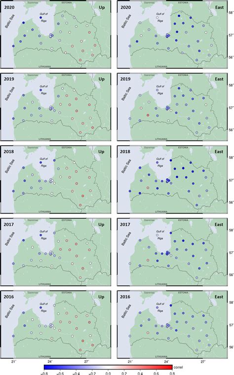 correlation between daily sea level variations and gnss station
