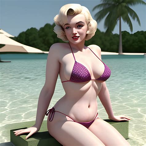 3d Marilyn Monroe With Intimate Bikini Arthubai