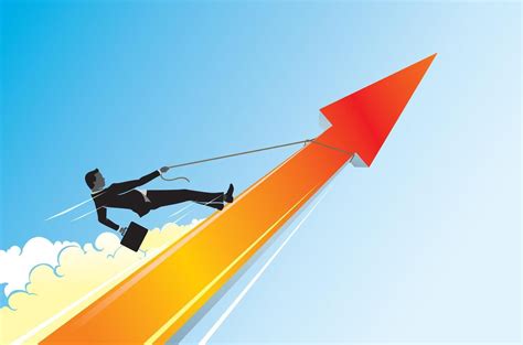 Businessman On A Rocket Arrow Illustration 56436685 Vector Art At Vecteezy