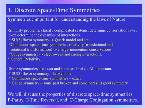 Ppt Discrete Space Time Symmetries Powerpoint Presentation Free Download Id 529049