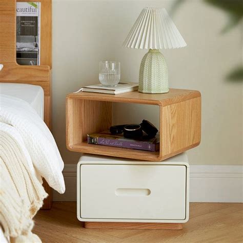 Rotating Bedside Table Oak And Pine Wood From Apollo Box Furniture Design House Interior