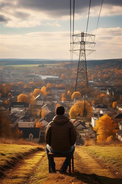The Pylons And Landscapes Of A Small Town