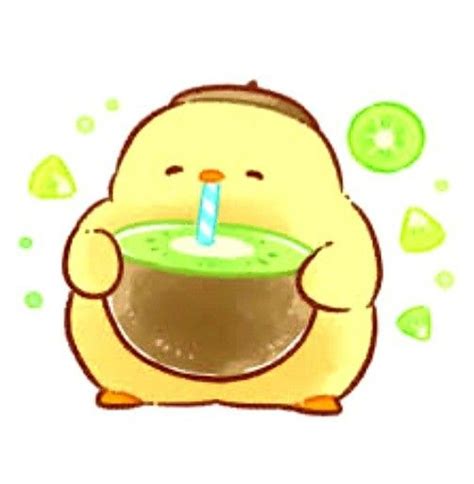 Cute Cartoon Character Drinking Water
