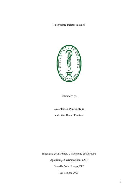 Manejo Del Software Weka Ejercicios De Introducción Al Aprendizaje Automático Docsity