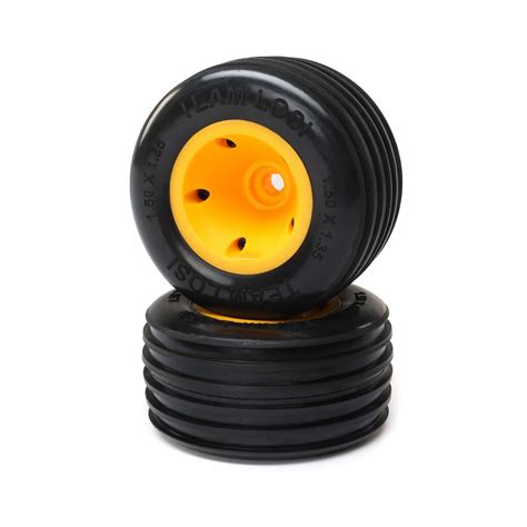 Losi Los41029 Jrxt Mini Rib Front Tires Mounted Orange Hub Hobby