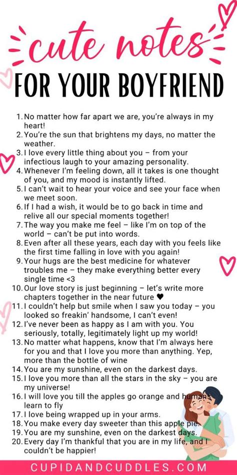 20 Insanely Cute Notes For Your Boyfriend To Make His Day Flutter In