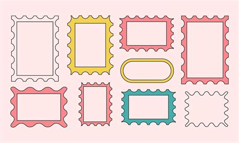 Premium Vector Set Of Different Rectangle Frames With Wavy Edges Cute
