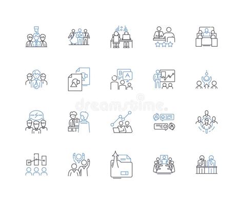 Decision Making Process Line Icons Collection Analysis Evaluation Criteria Alternatives
