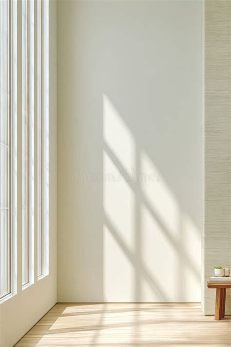 Natural Light Casts Shadows In A Modern Interior Space With Minimalist