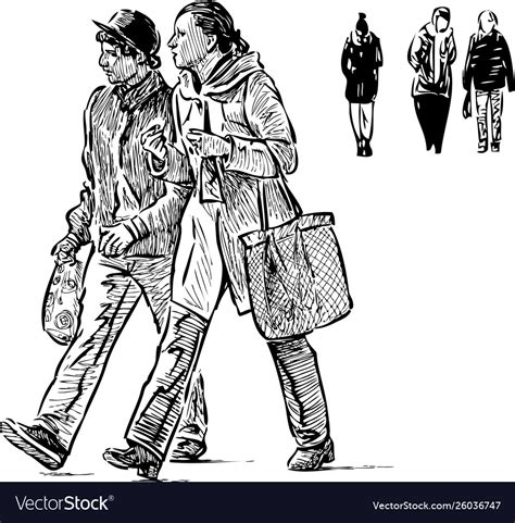 Casual Passers Royalty Free Vector Image Vectorstock