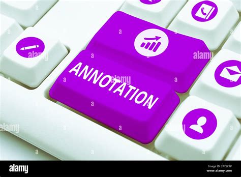 Sign Displaying Annotation Business Concept Note Added By Way Of Comment Or Explanation Stock