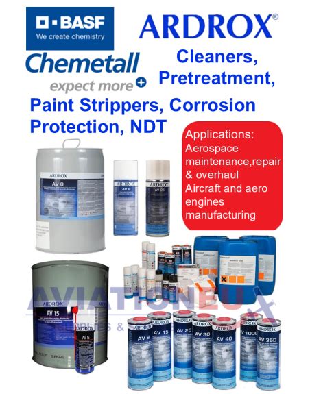 Basf Chemetall® Ardrox® Aerospace Cleaners Corrosion Inhibitors