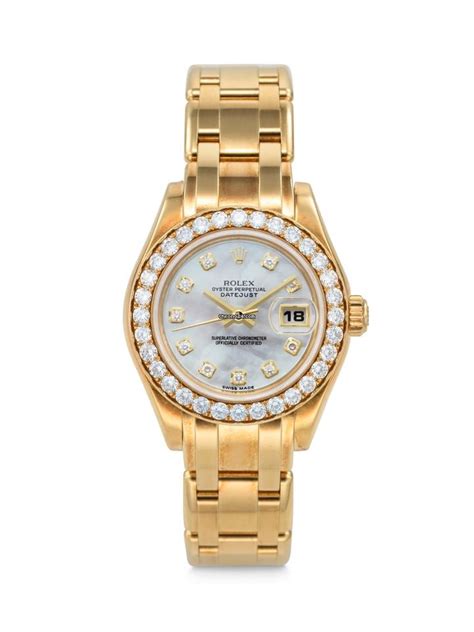 Rolex Yellow Gold And Diamond Set Datejust Pearlmaster For C