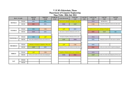 Odd Sem Time Table 24 25 Finalb Pdf