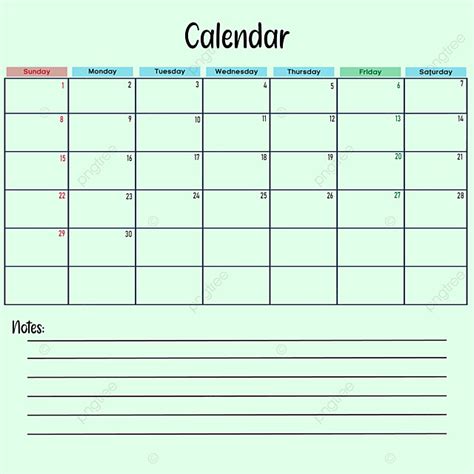 Celender To Create A Schedule And Notes Column Vector Template Download On Pngtree