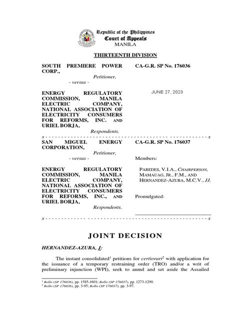 Court Order On Power Supply Agreements Pdf Certiorari Injunction