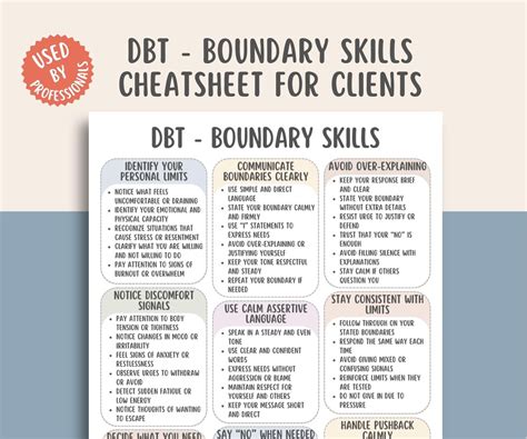 Dbt Boundary Skills Cheatsheet Healthy Boundaries Worksheet Assertive