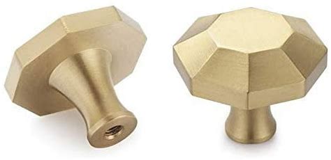 Danceemangoo Pack Of 10 Brushed Brass Cabinet Knobs Gold Dresser Drawer Knobs Pull Handle