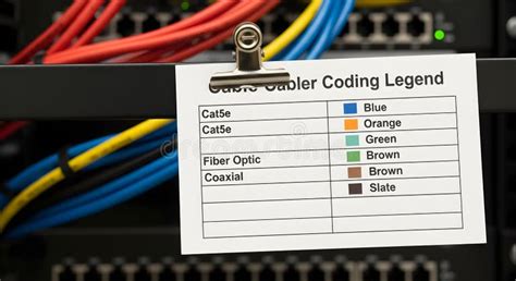 Cable Color Coding Legend For Network Cabling Stock Illustration