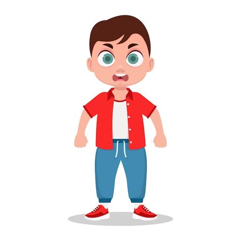 Premium Vector The Boy Is Angry Vector Illustration