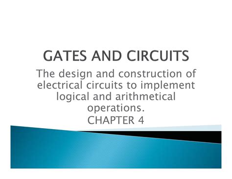 5 COMS1015 Gates Circuits First Half The Design And Construction Of Electrical Circuits To