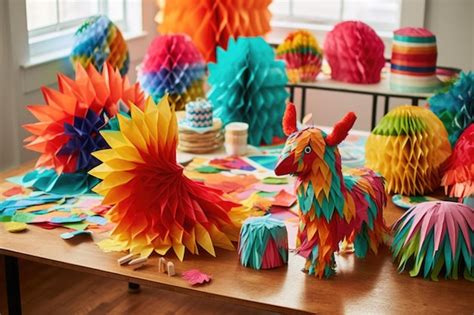 Plantillas Y Patrones Festivos De Piñata En La Mesa Creados Con Ia