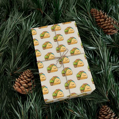 Kawaii Chibi Taco Wrapping Paper Taco T Wrap Mexican Etsy