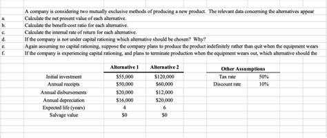 Solved Please Use Excel Sheet And Inclue Equation Formats