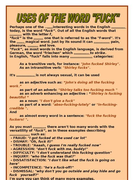 Fuck As Most Words In The English Language Is Derived From Pdf