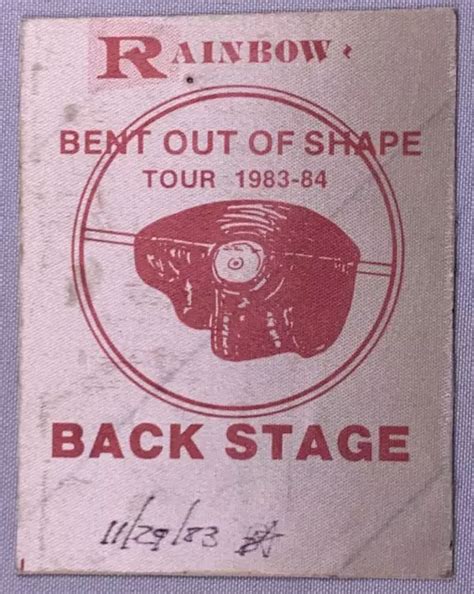 Deep Purple Rainbow Pass Ticket Original Bent Out Of Shape Tour California 1983 Eur 10958