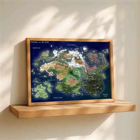 Geopolitical Map Of Tamriel Wall Print Wall Poster 4th Era 202 Etsy
