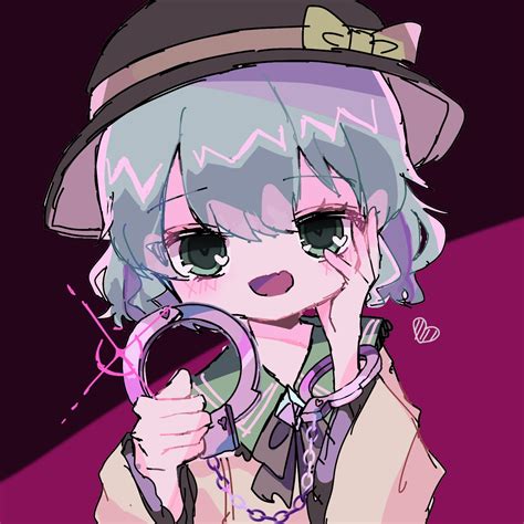 Ux Xu 666 Komeiji Koishi Touhou Highres 1girl Black Hat Blouse Bow Buttons Chain