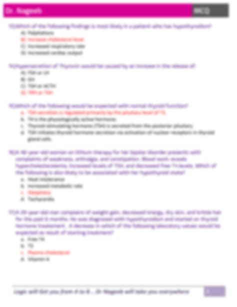 Solution Thyroid Parathyroid Mcq Studypool