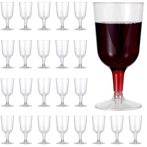 Matana 48 Pc Clear Plastic Wine Glasses With Stem For Parties 6oz