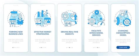Premium Vector Business Digital Transformation Blue Onboarding Mobile