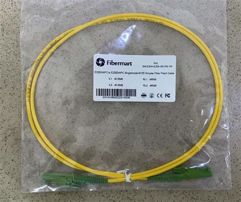 E2000apc To E2000apc Os2 Singlemode 9125 Simplex Fiber Patch Cable