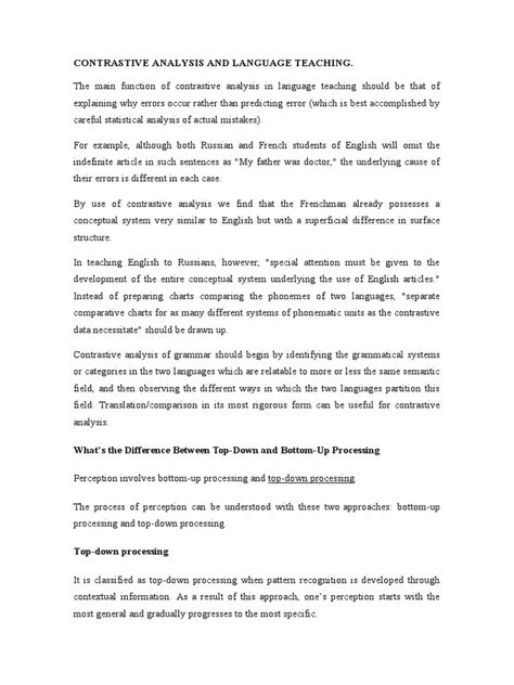 contrastive analysis and language teaching pdf perception top
