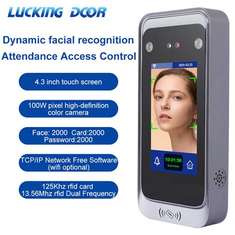 Tcp Ip Dynamic Face Recognition Rfid Access Control Terminal 4 3inch Screen Time Attendance