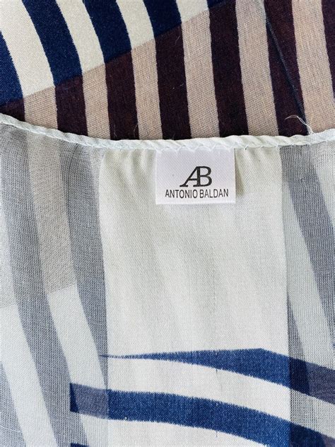 Antonio Baldan Semi Sheer Blue White Striped S Gem