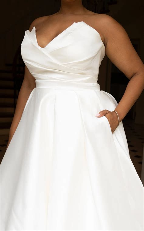 Glamorous Plus Size Wedding Dress With Overskirt True Society