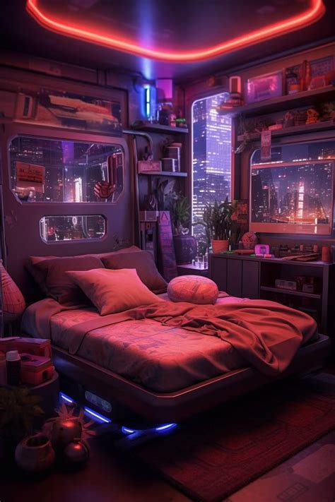 Futuristic Cyberpunk Bedroom Design Скрытые комнаты Футуристический