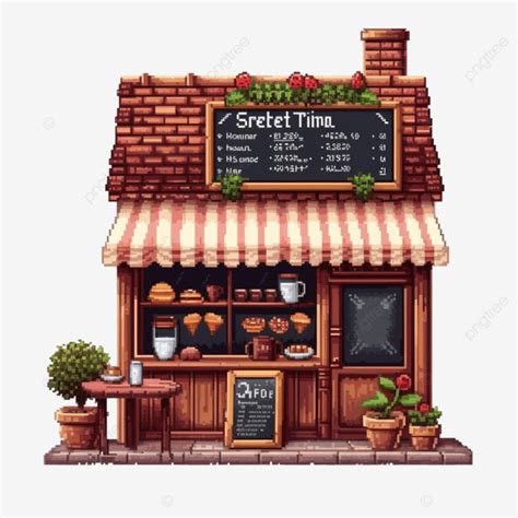 Cute Cafe Menu Chalk Board In Pixel Art Cafe Menu Board Png
