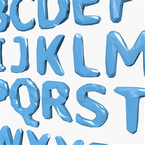 알파벳 로우 폴리 3d 모델 9 3ds C4d Dae Dxf Fbx Obj Wrl Unknown Free3d