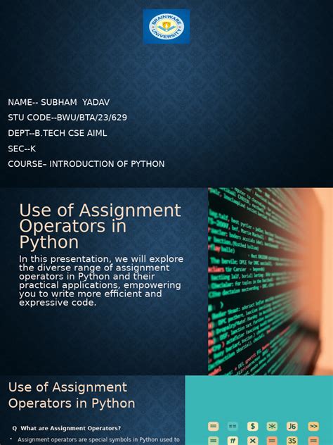 Use Of Assignment Operators In Python 629 Pdf Python Programming