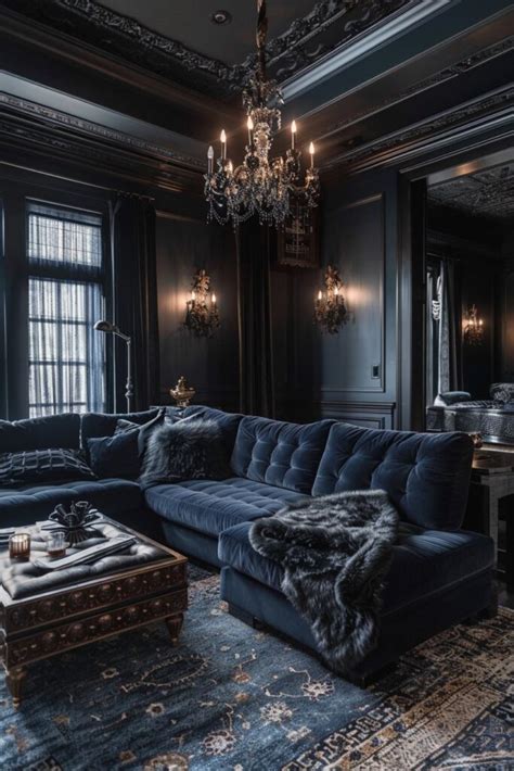 Gothic Blue Living Room