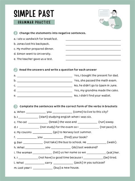 Simple Past Grammar Practice Worksheet Pdf